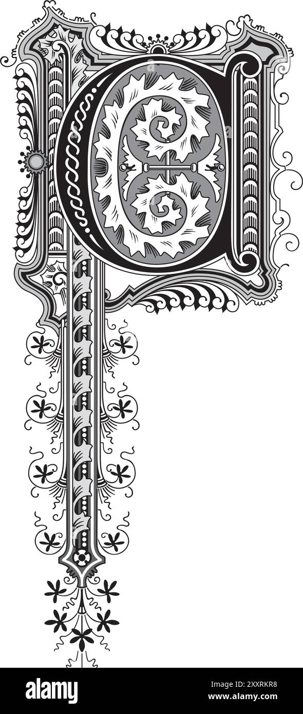 Art Cinderella Initial Caps Font Capital Letter C vector design ...