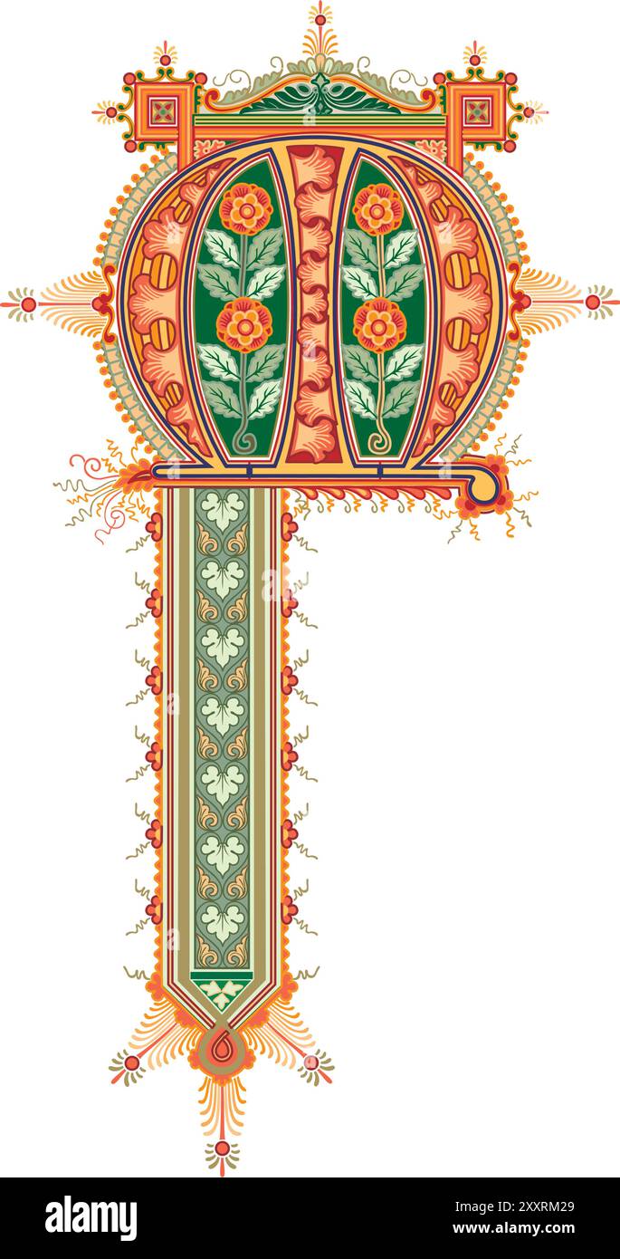 Art Cinderella Initial Caps Font Capital Letter M vector design ...