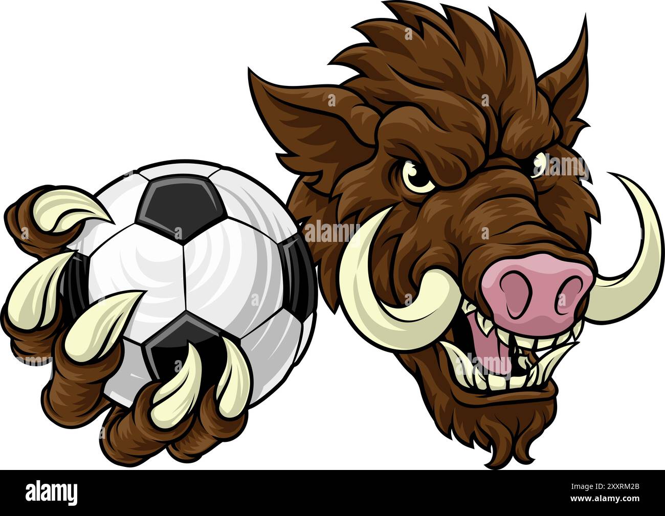 Boar Wild Hog Razorback Warthog Pig Soccer Mascot Stock Vector Image ...