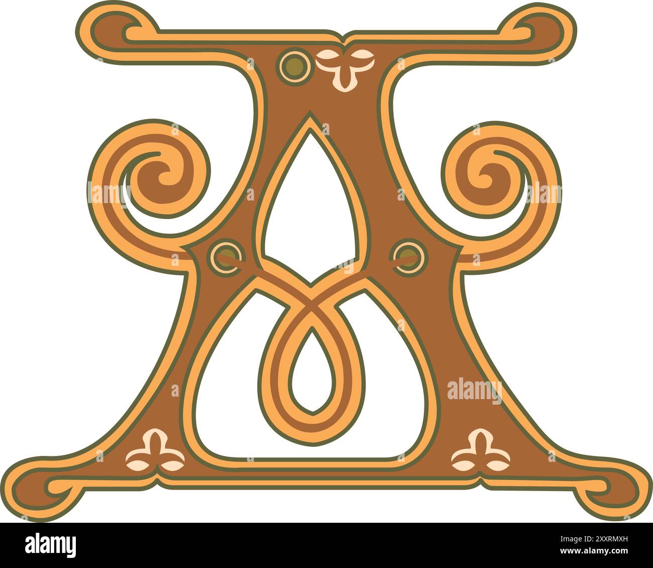 Art Ginger Initial Caps Font Capital Letter A vector design ...