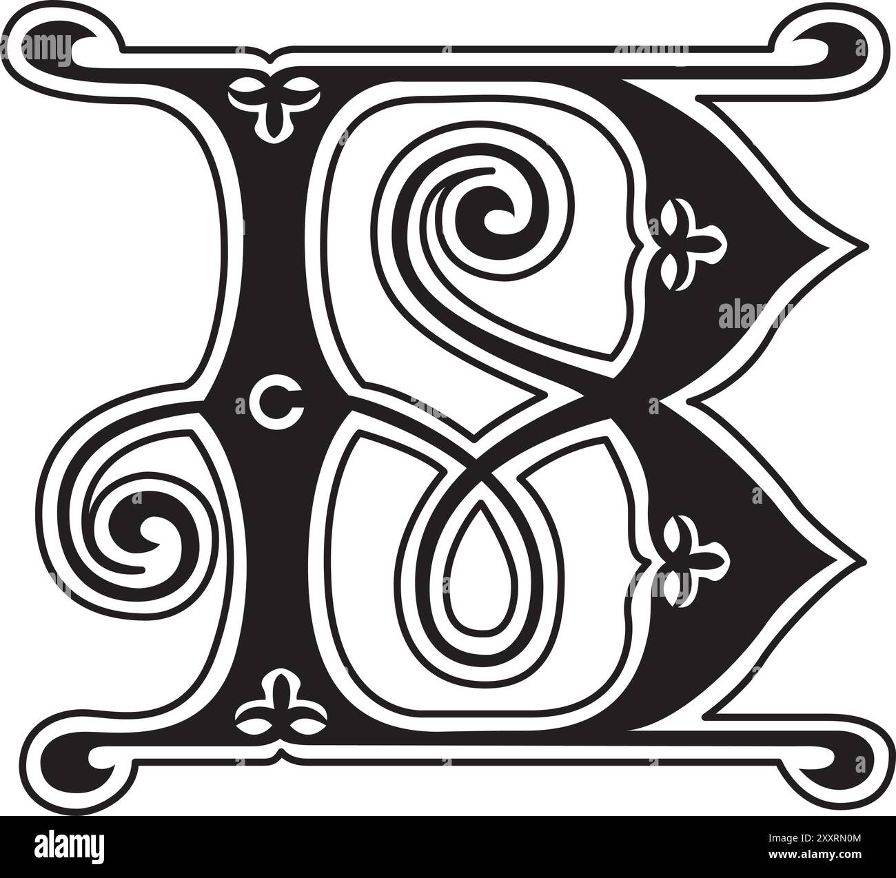 Art Ginger Initial Caps Font Capital Letter B vector design ...