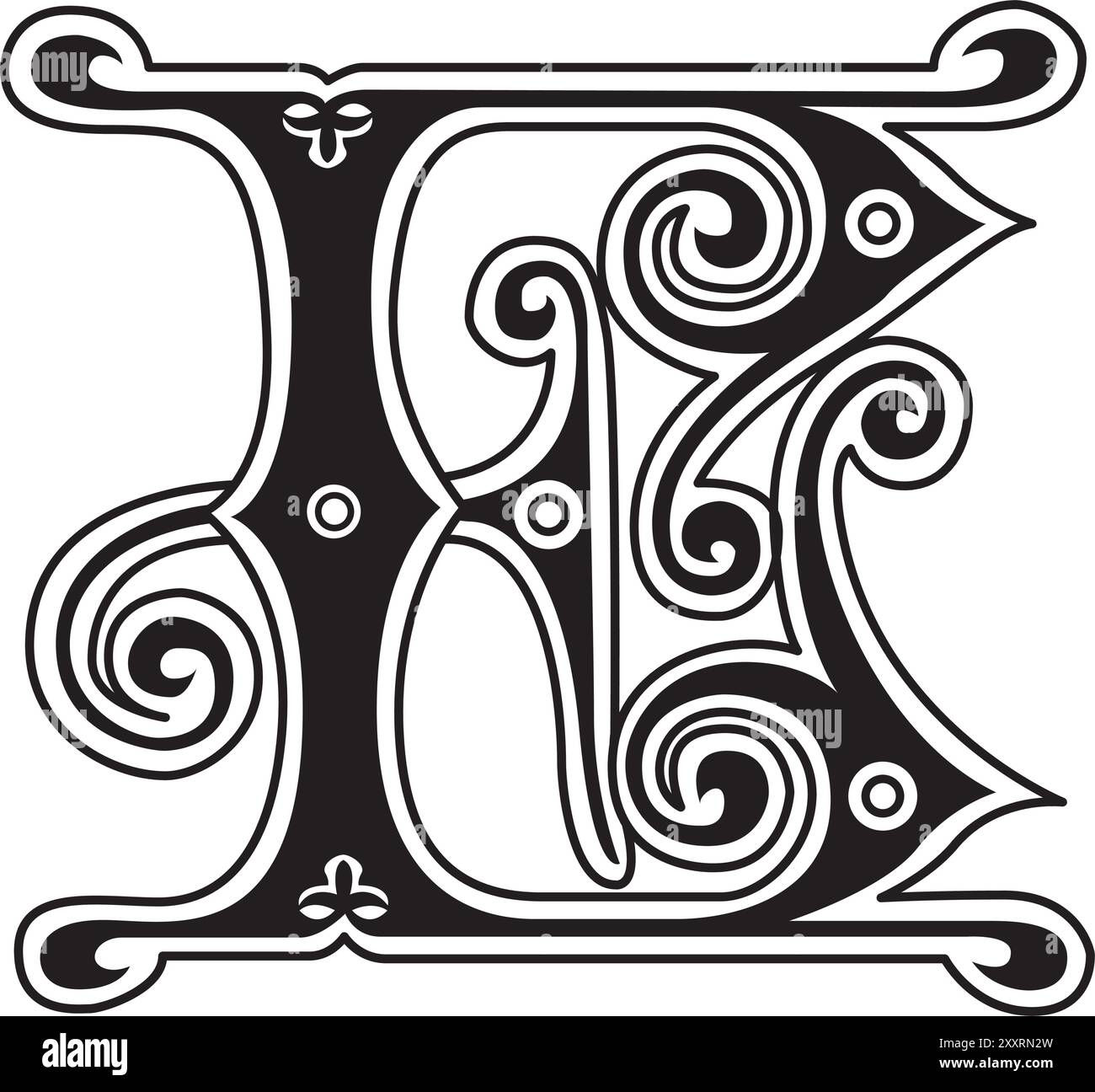 Abstract ginger vector vectors Black and White Stock Photos & Images ...