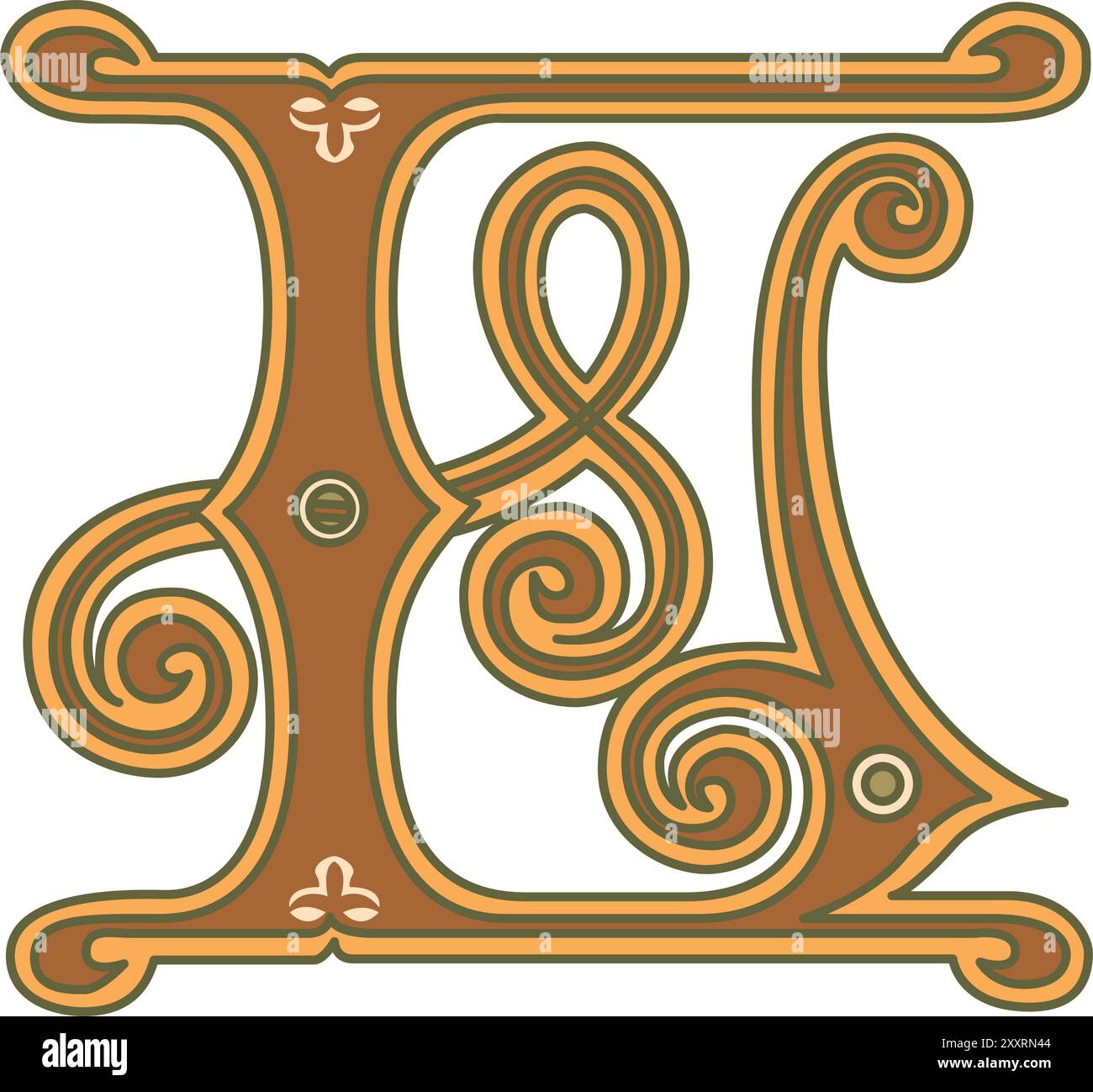 Art Ginger Initial Caps Font Capital Letter L vector design ...