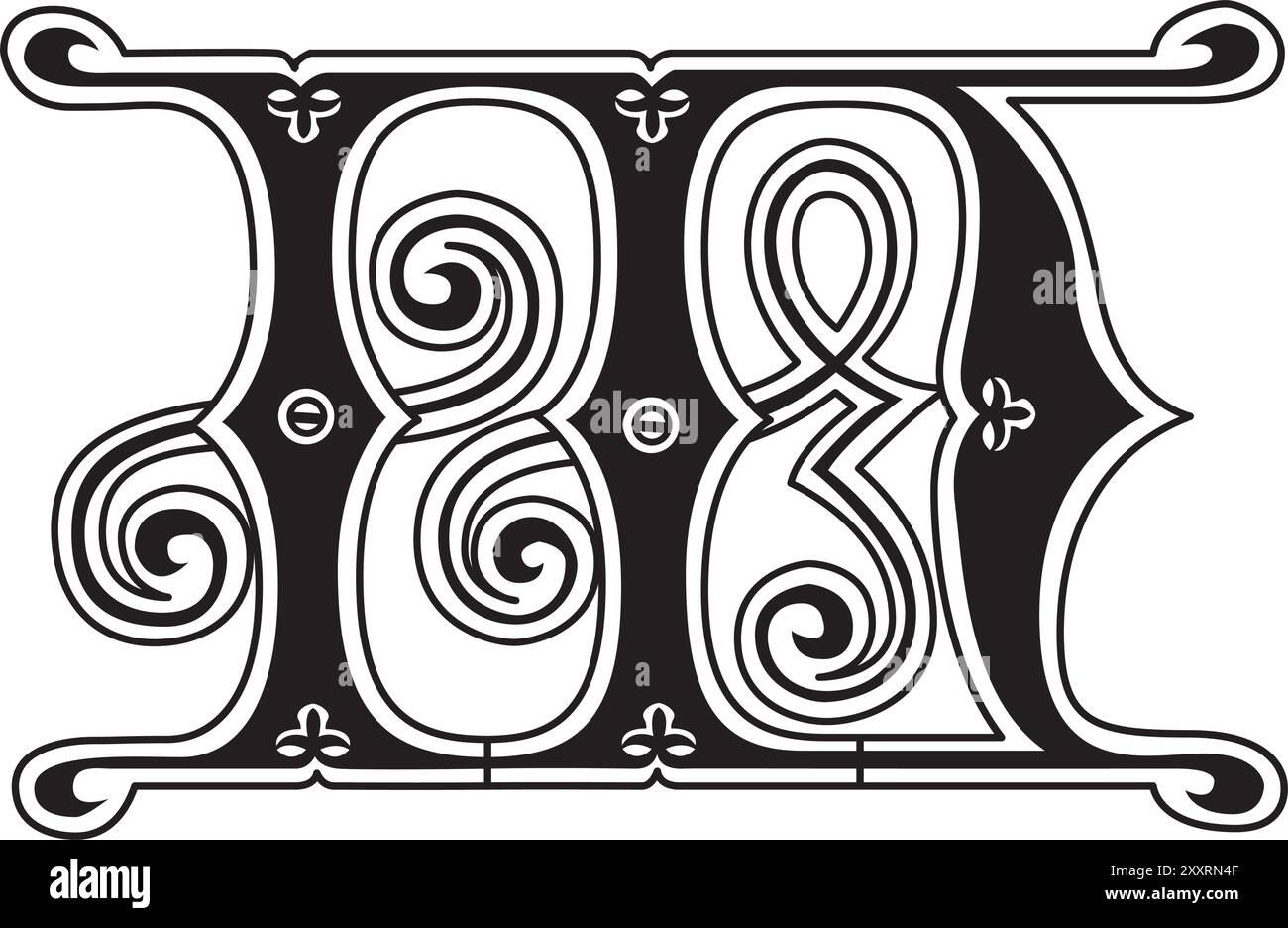Art Ginger Initial Caps Font Capital Letter M vector design ...