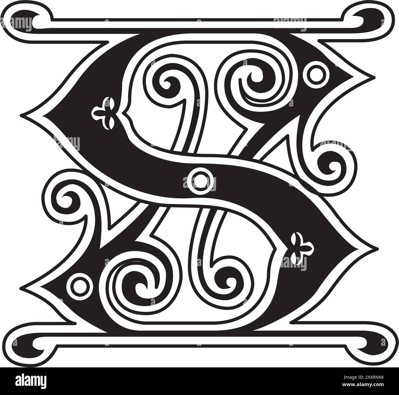 Art Ginger Initial Caps Font Capital Letter S vector design ...