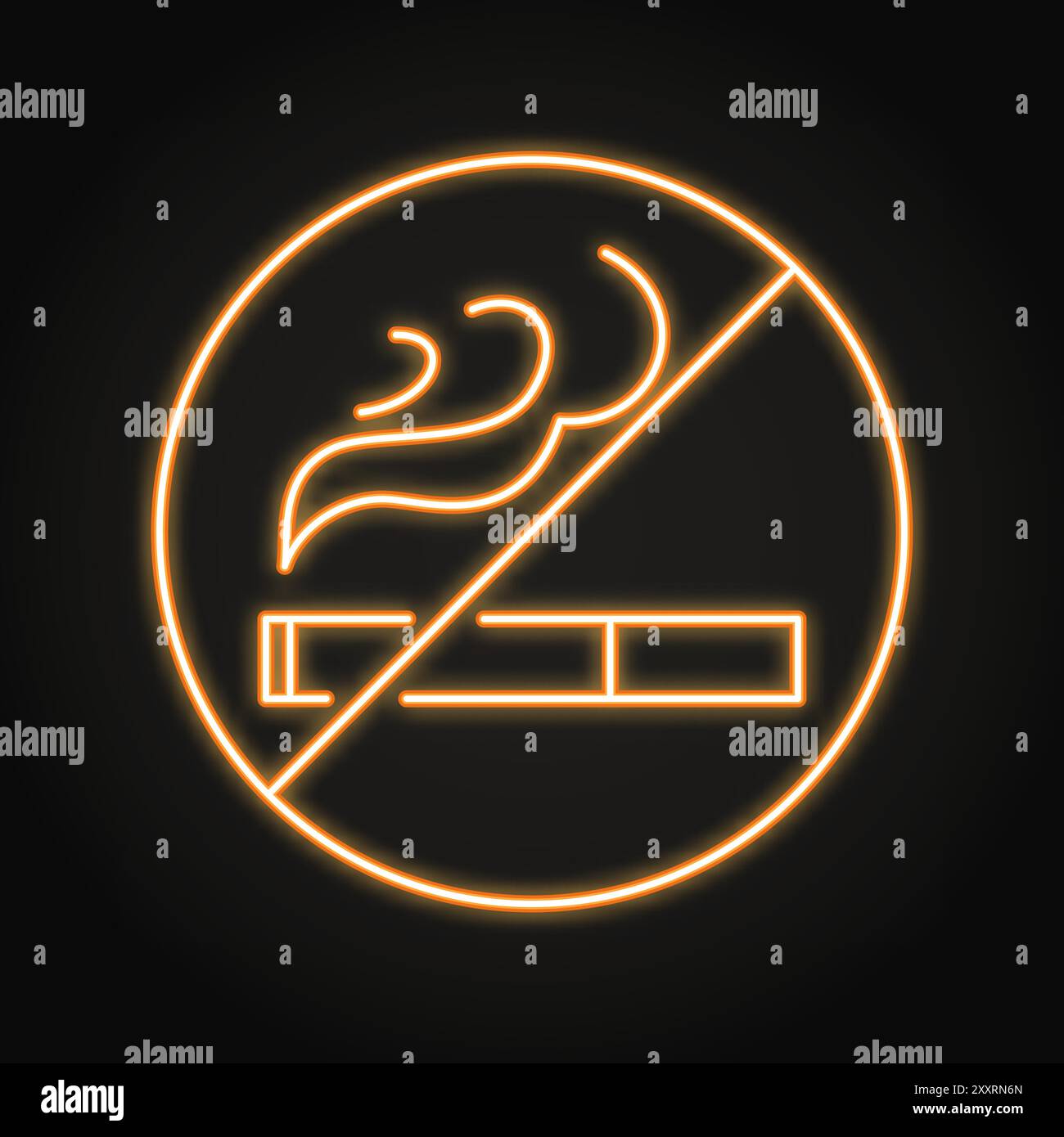No smoking neon line icon. Cigarettes are prohibited sign. Vector ...