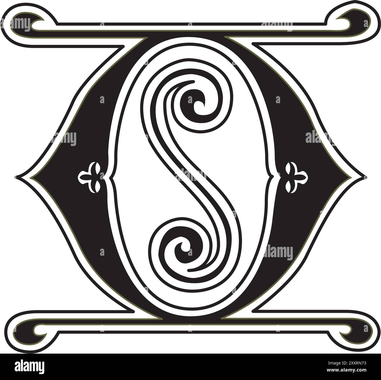 Art Ginger Initial Caps Font Capital Letter O vector design ...