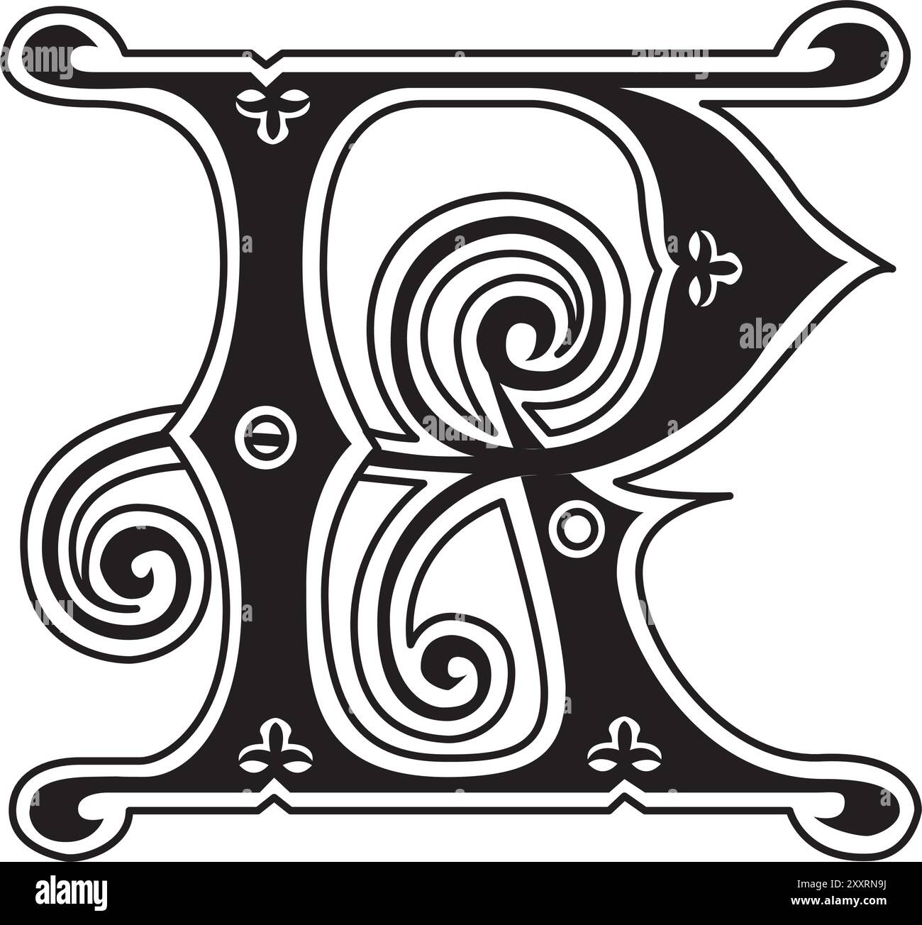 Decorative capital letter r Black and White Stock Photos & Images - Alamy