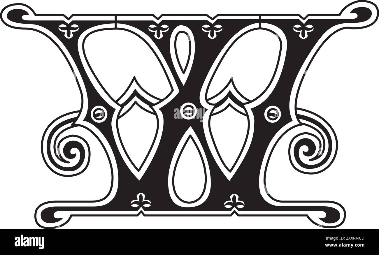 Art Ginger Initial Caps Font Capital Letter W vector design ...