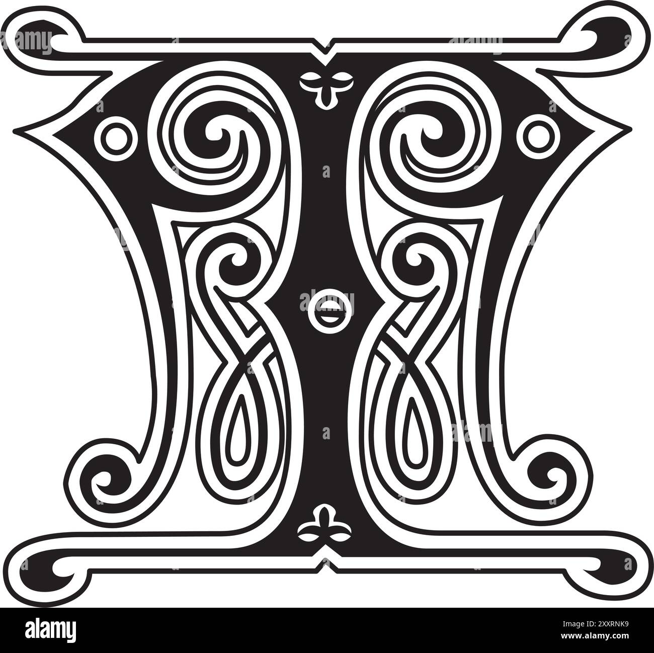 Art Ginger Initial Caps Font Capital Letter T vector design ...