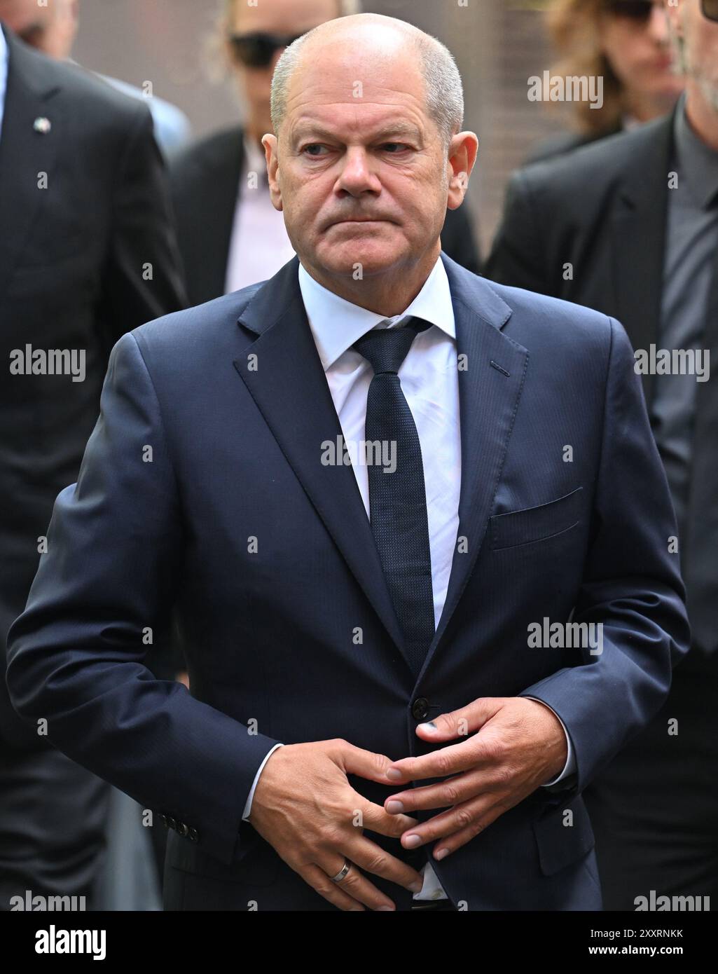 Solingen, Germany. 26th Aug, 2024. Federal Chancellor Olaf Scholz (SPD ...