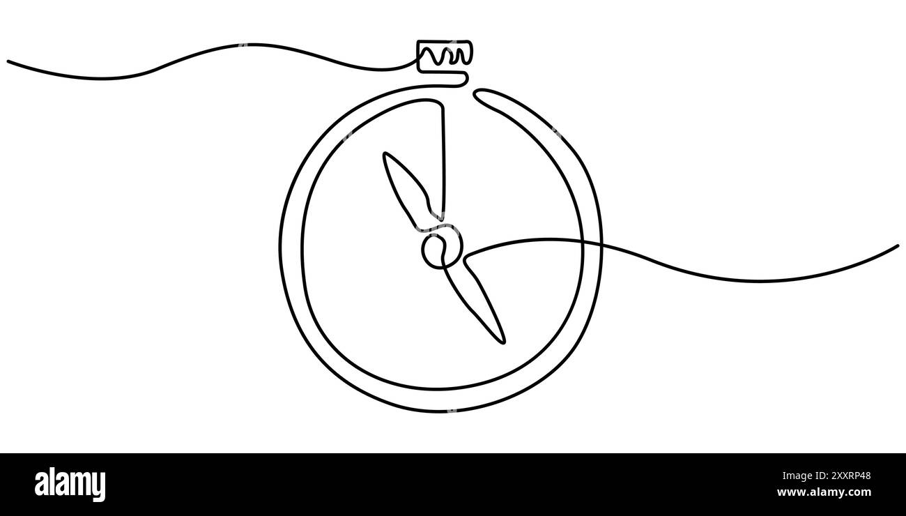 Compass line continuous drawing vector. One line Compass vector ...