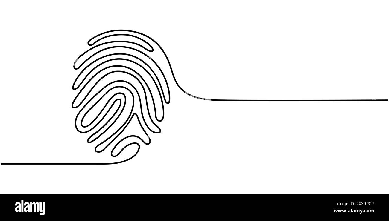 Black fingerprint vector illustration, Fingerprint Icon - Editable ...