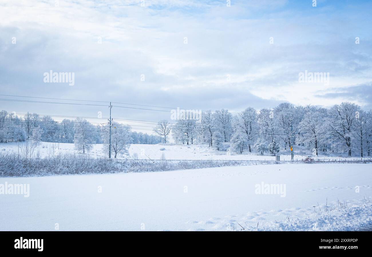 Winter landscape in Hassleholm, Sweden Stock Photo - Alamy