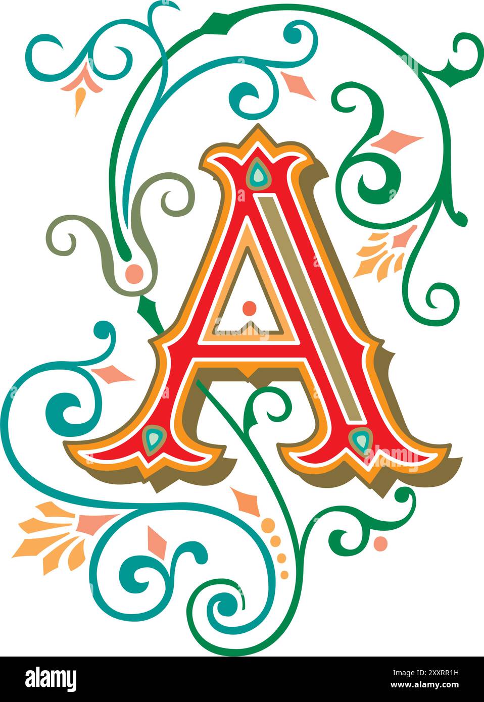 Art Tuscani Initial Caps Font Capital Letter A vector design ...
