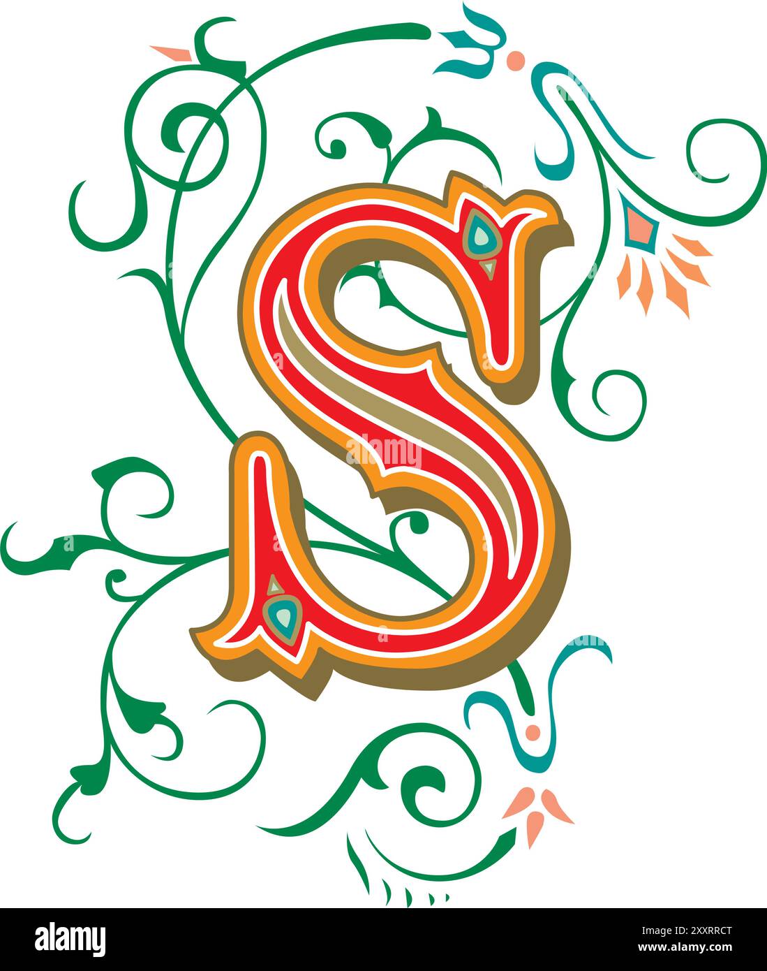 Art Tuscani Initial Caps Font Capital Letter S vector design ...