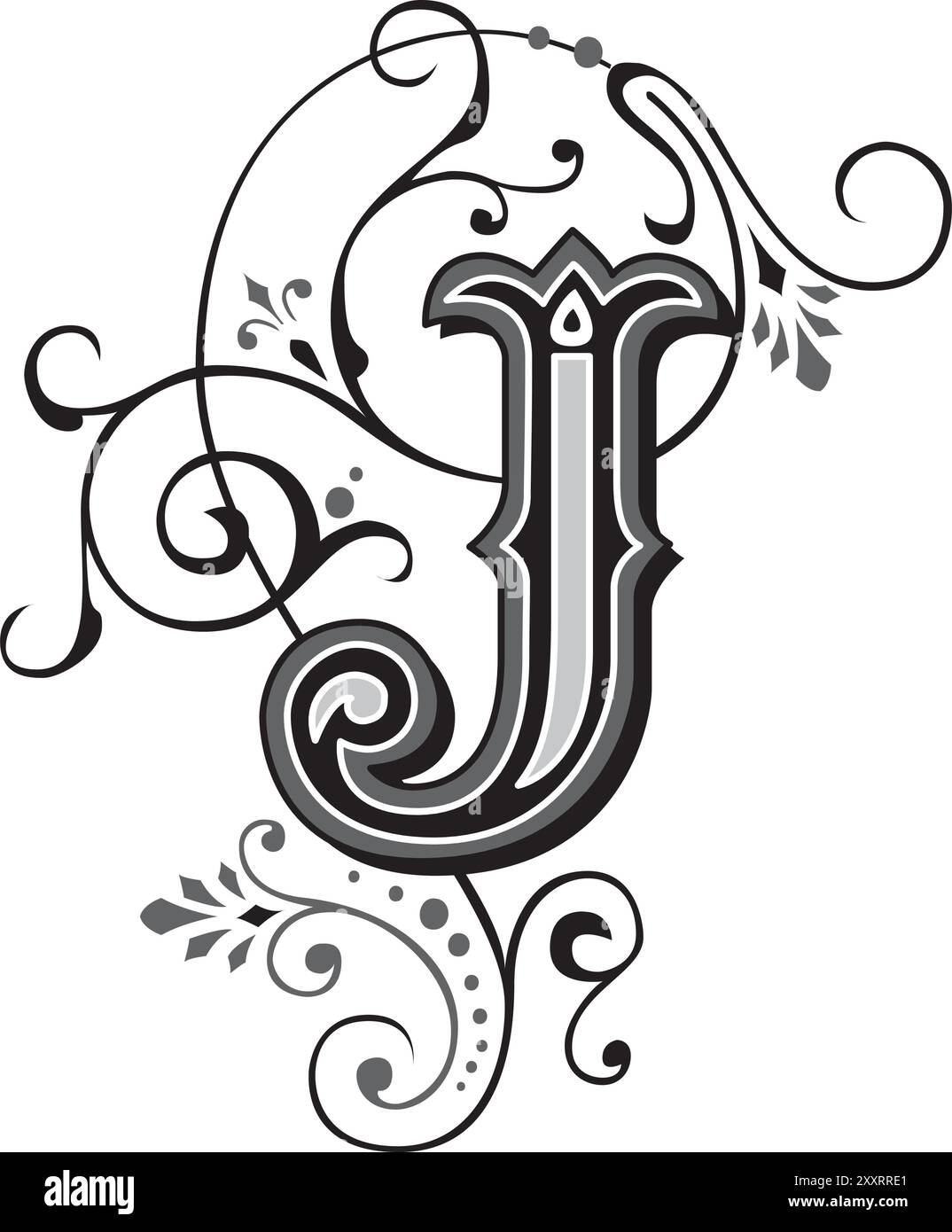 Art Tuscani Initial Caps Font Capital Letter J vector design ...