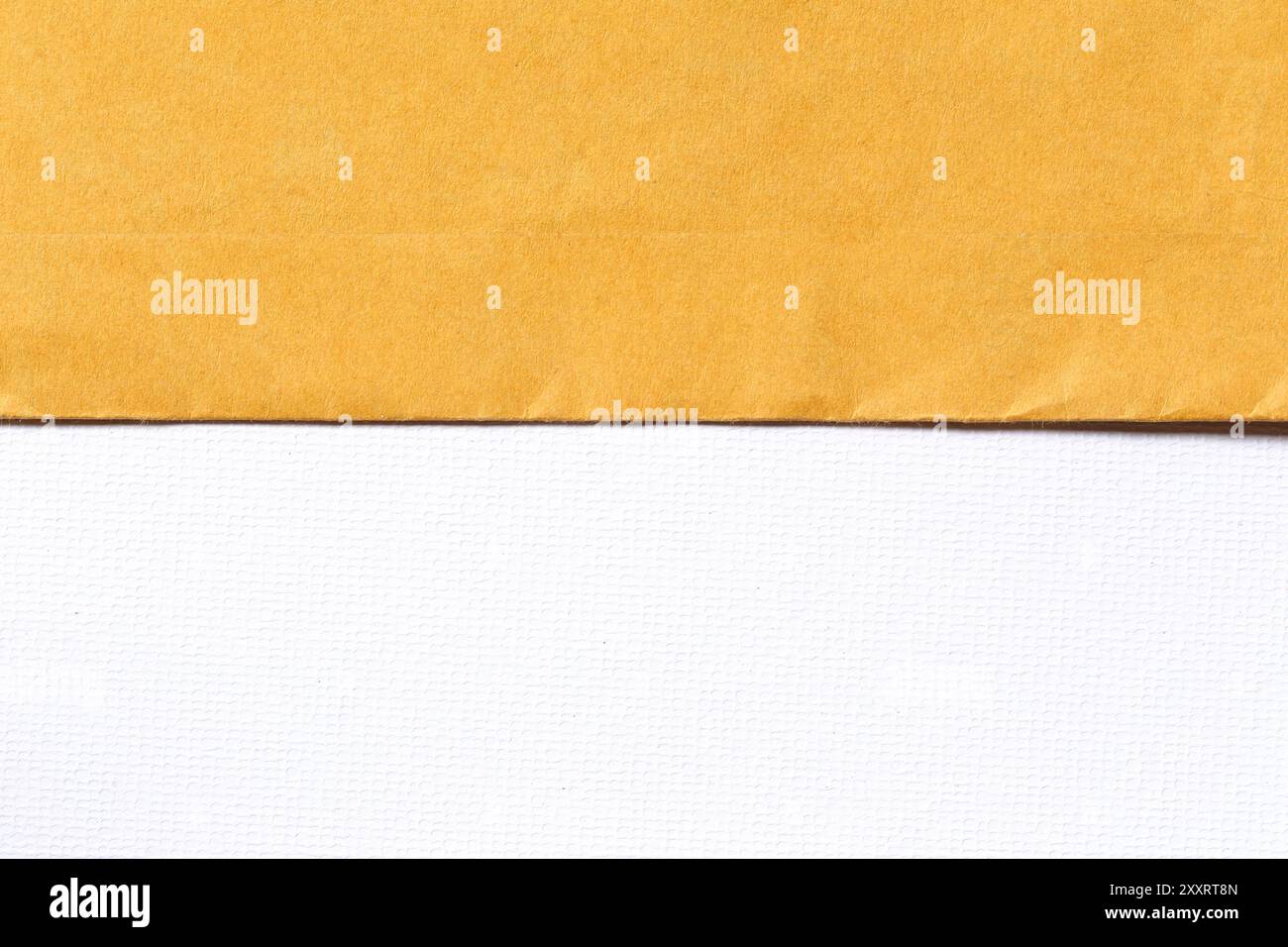 Brown envelope paper on white art paper background with copy space for ...