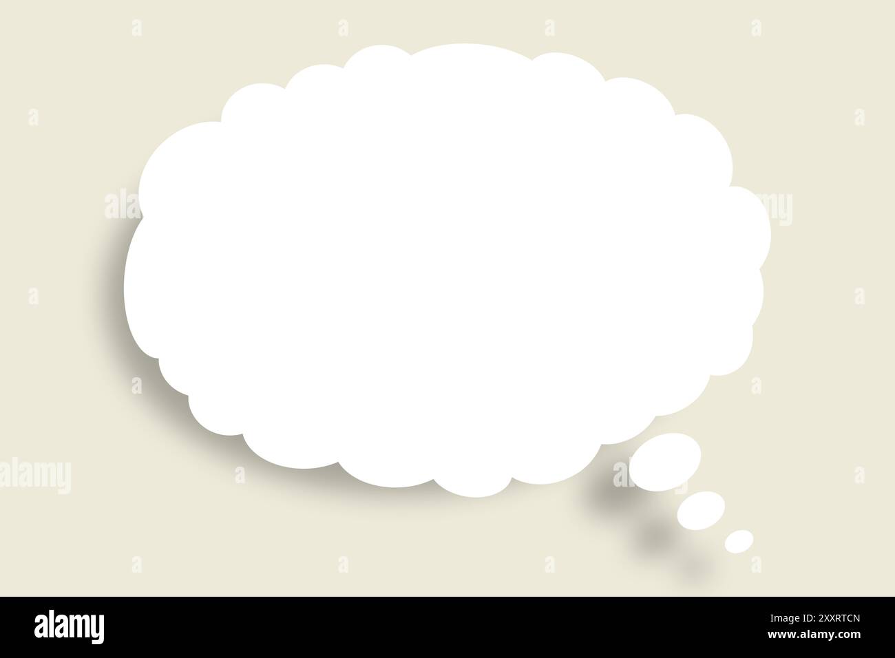 White cloud paper speech bubble shape against grey color background for ...