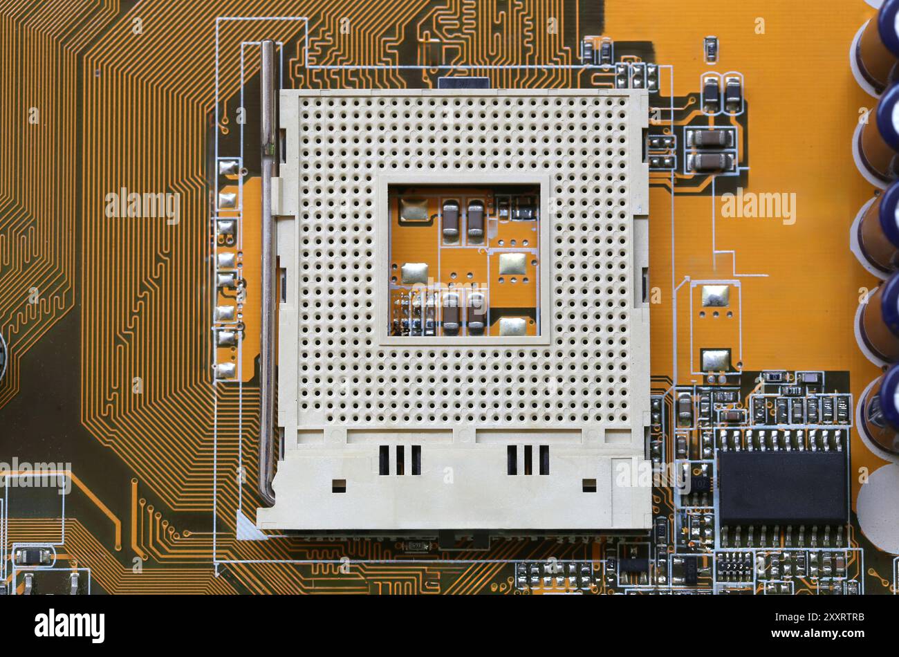 Blank CPU socket on mainboard background for design in your work ...
