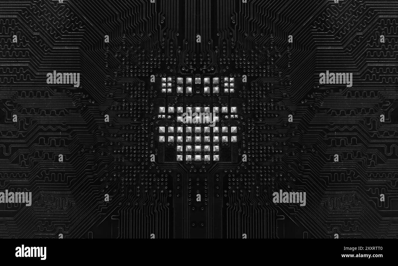 Black Line and circuit system of mainboard computer background for ...