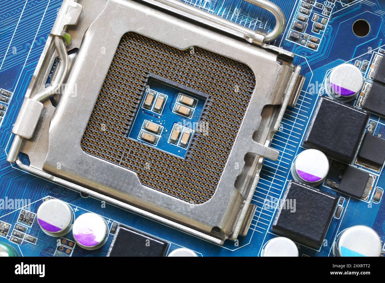 Blank CPU socket on mainboard background for design in your work ...
