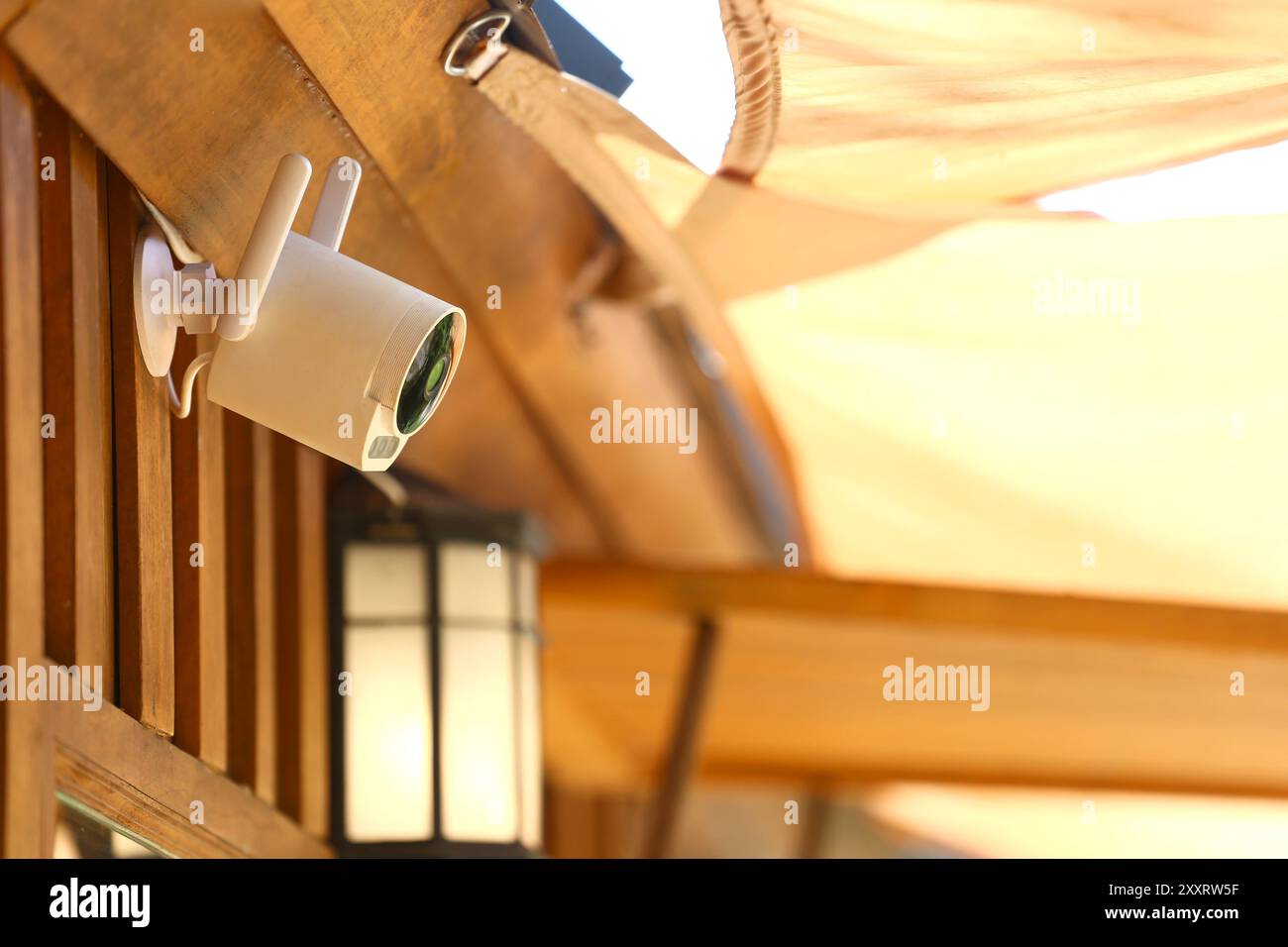 CCTV system tool on house wall, equipment of security systems for ...