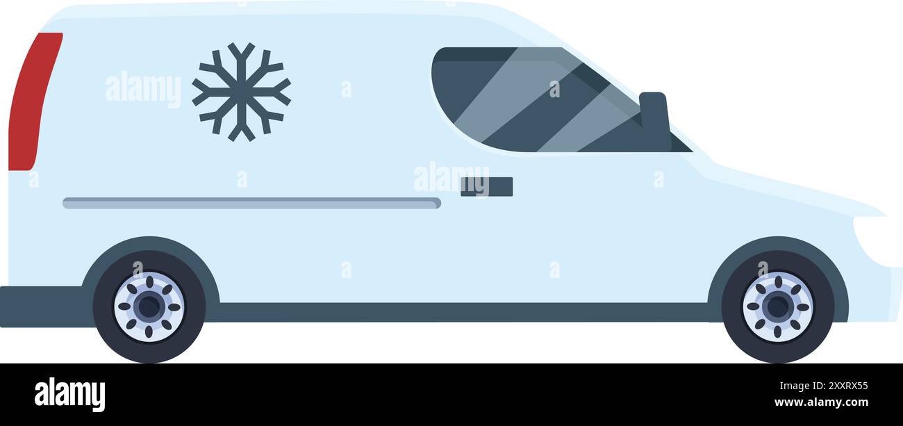 Refrigerated van transporting frozen food, commercial vehicle ...