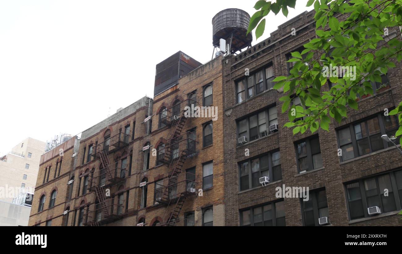 New York City classic building architecture. Urban residential house ...