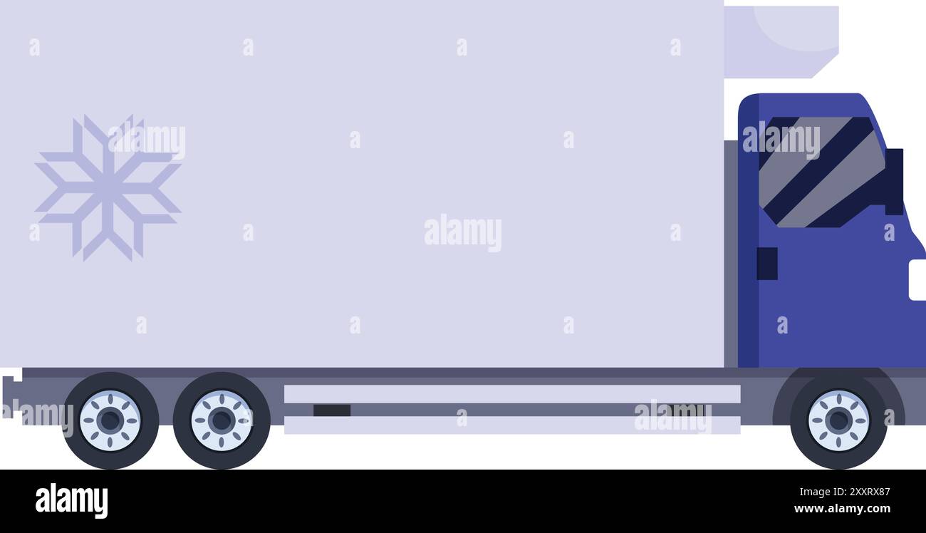 Refrigerated truck transporting frozen food, ensuring safe and ...