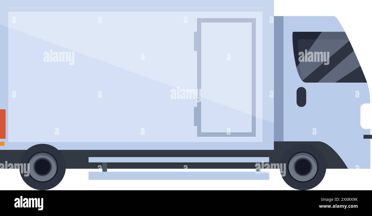 Simple vector illustration of a delivery truck with an open door ...