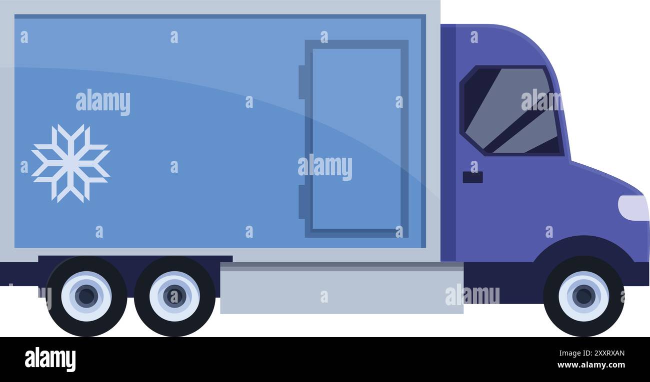 Refrigerated truck transporting frozen products, ensuring freshness and ...
