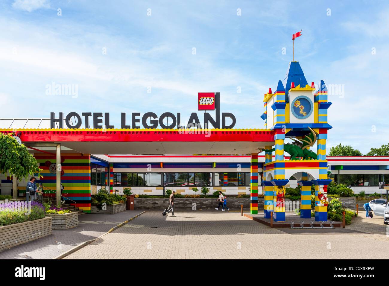 Porte-cochere of the Hotel Legoland next to Legoland park in Billund ...