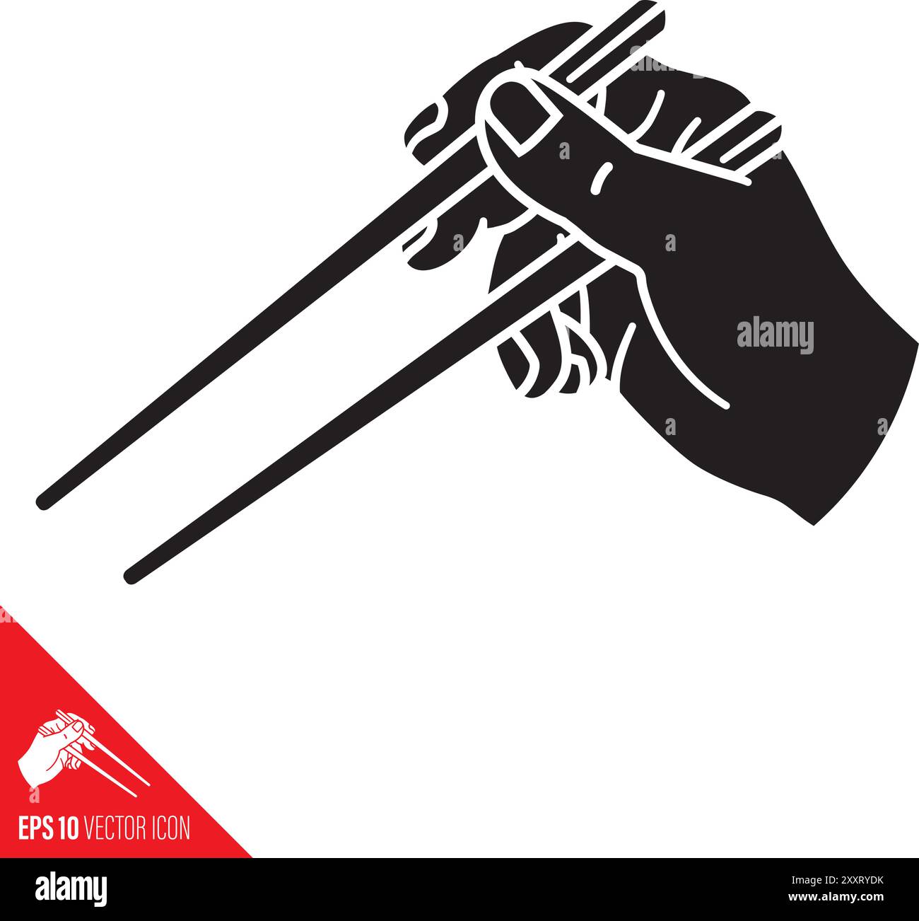 Human hand holding chopsticks vector glyph icon Stock Vector Image ...