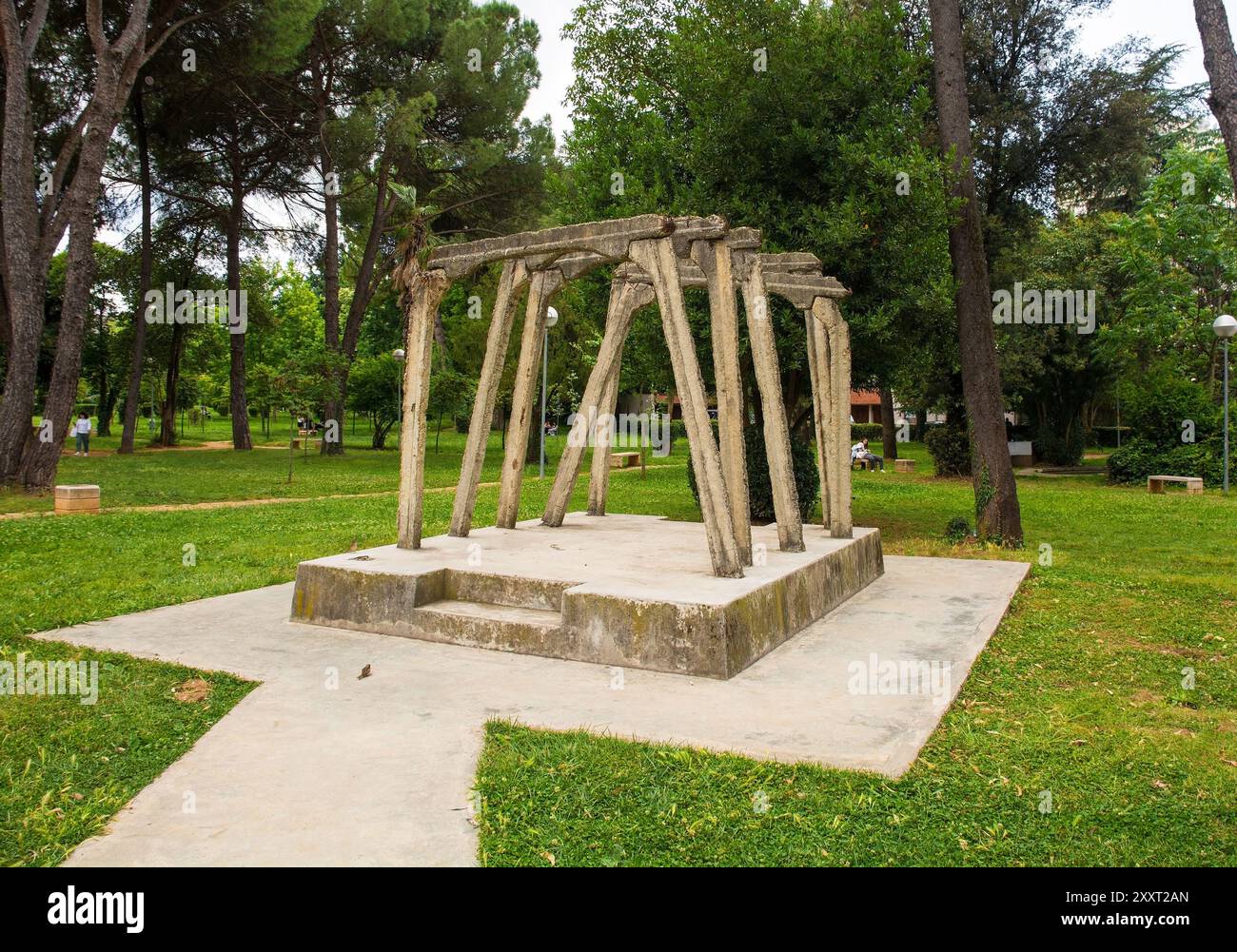 Tirana, Albania - 30 May 2024. Relics in Lulishte Ismail Qemali Park in ...