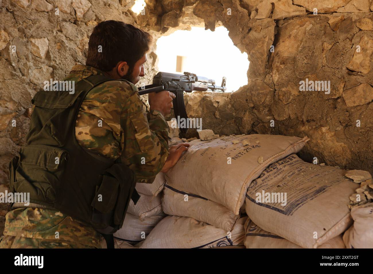 Members of the Hay’at Tahrir Al-Sham organisation in Dara Azza and ...