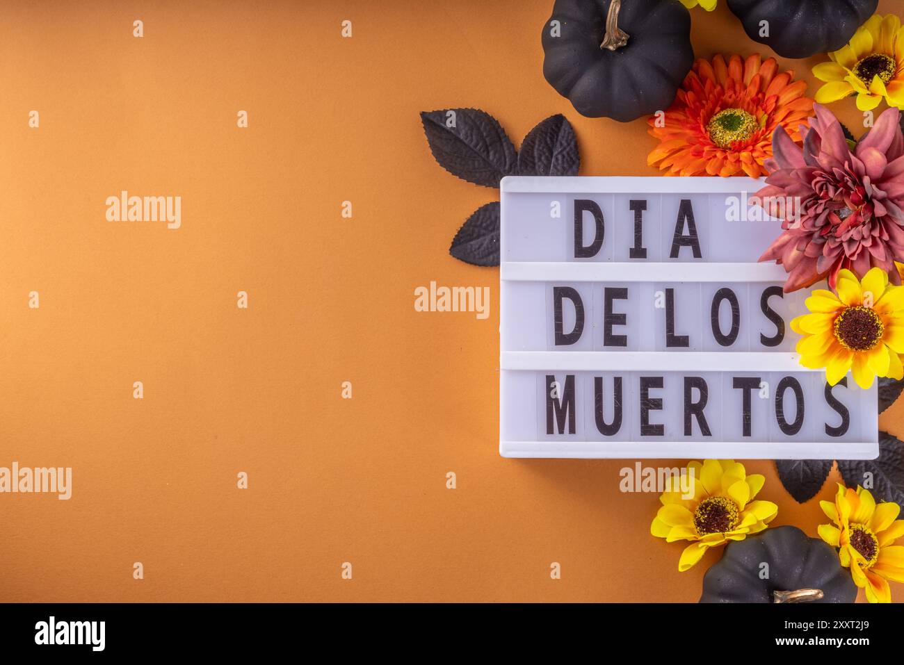 Dia de los muertos Feast flat lay, Mexican Day of the Dead holiday ...