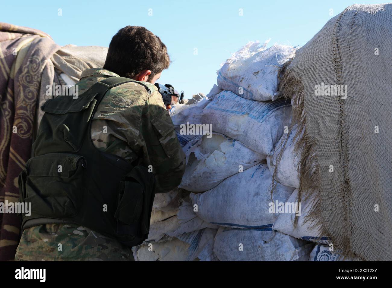 Members of the Hay’at Tahrir Al-Sham organisation in Dara Azza and ...