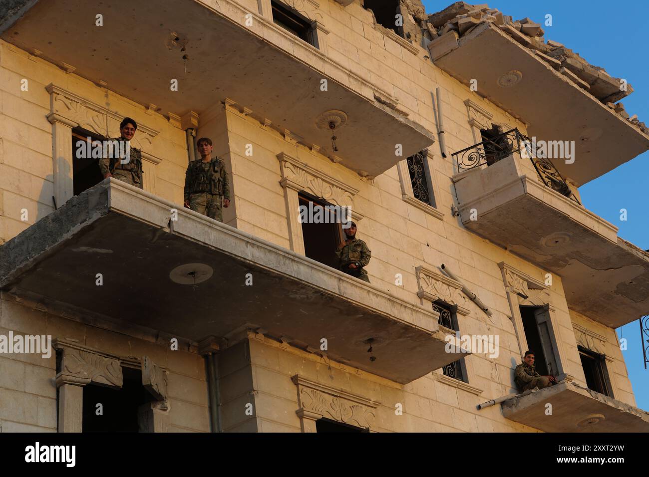 Fighters of the Nour al-Din al-Zenki Movement on the frontline in the ...
