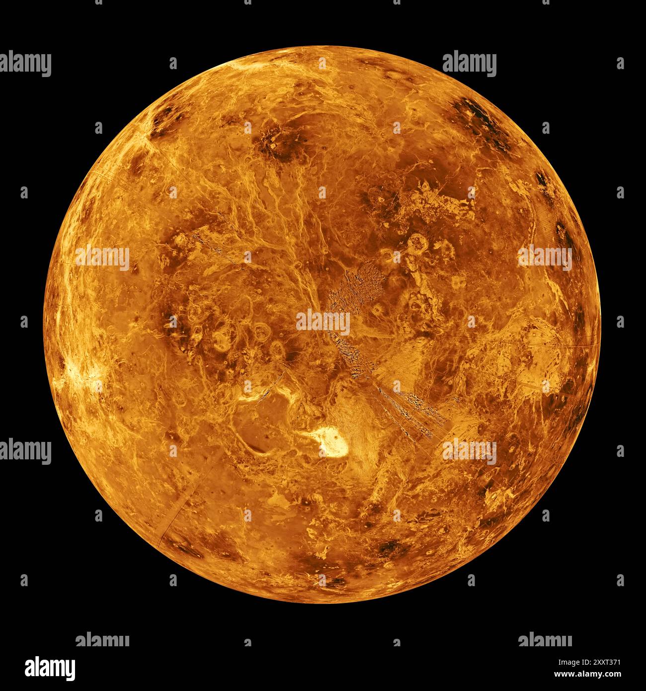 Venus - Computer simulated image of the northern hemisphere of the ...