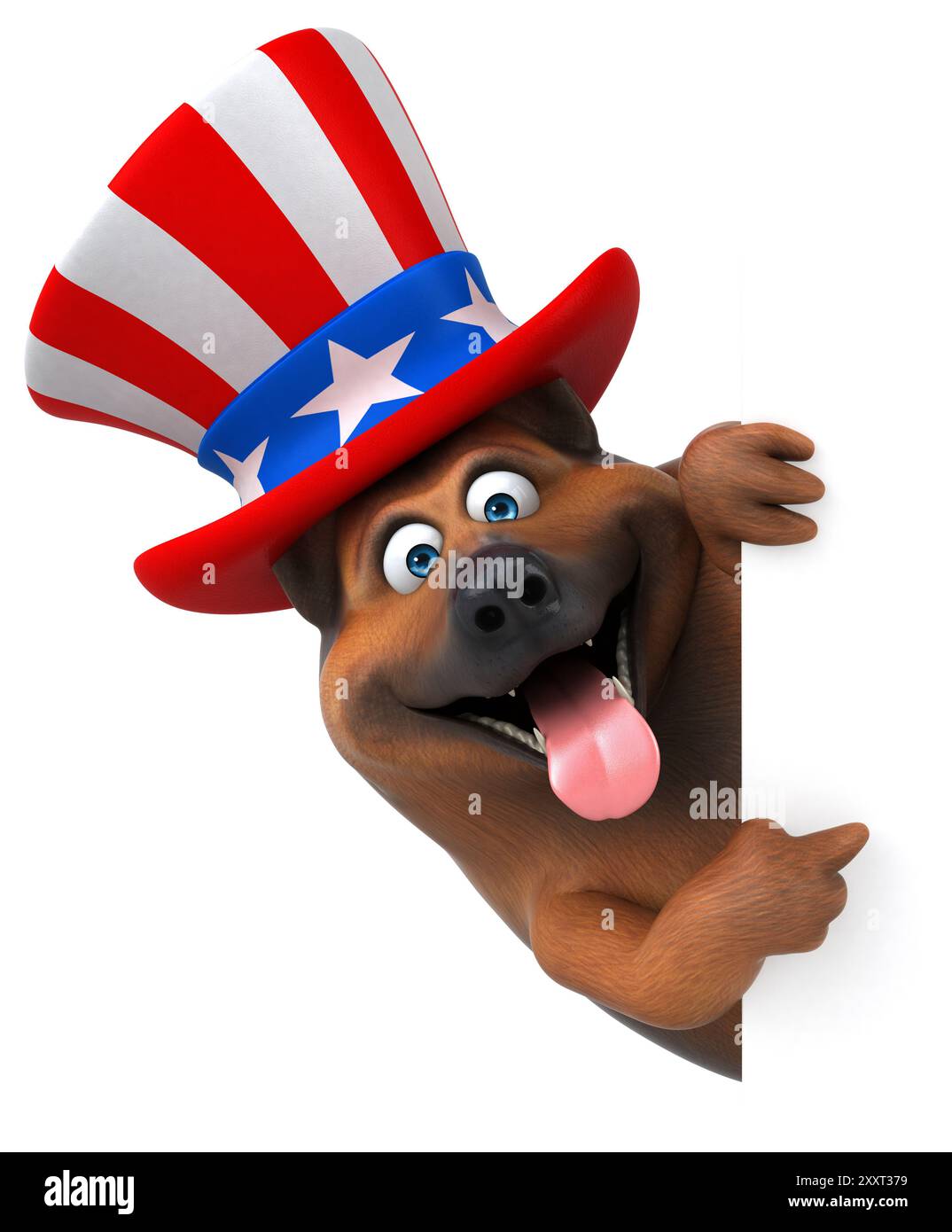 Fun 3D cartoon german shepherd dog with an uncle sam hat Stock Photo ...