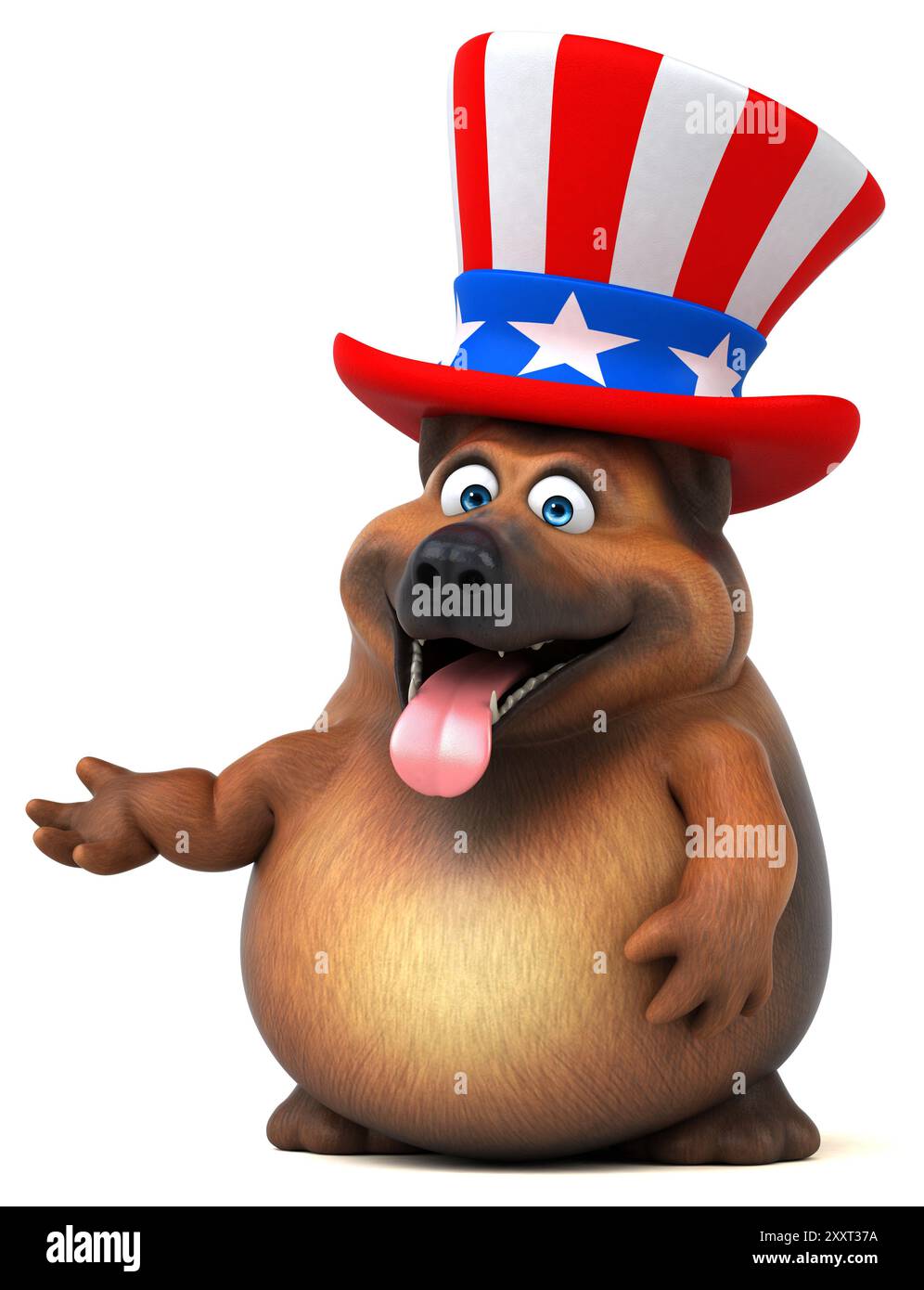Fun 3D cartoon german shepherd dog with an uncle sam hat Stock Photo ...