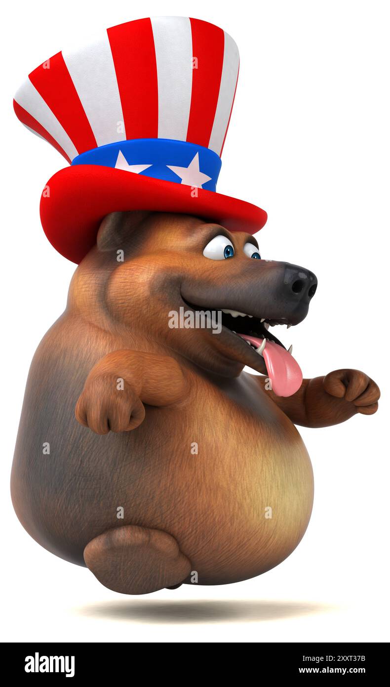 Fun 3D cartoon german shepherd dog with an uncle sam hat Stock Photo ...