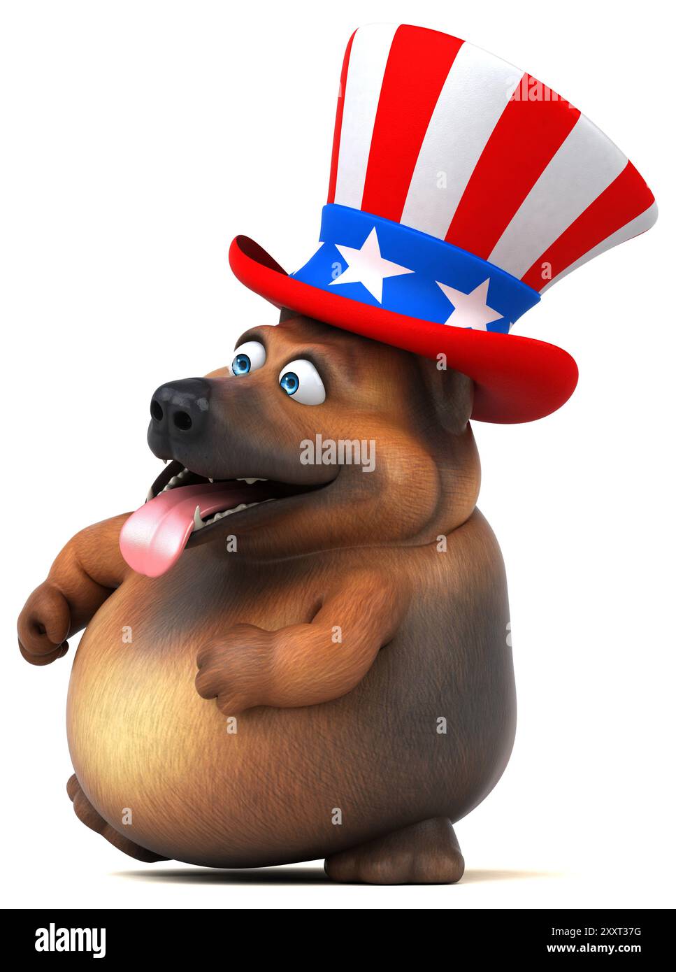 Fun 3D cartoon german shepherd dog with an uncle sam hat Stock Photo ...