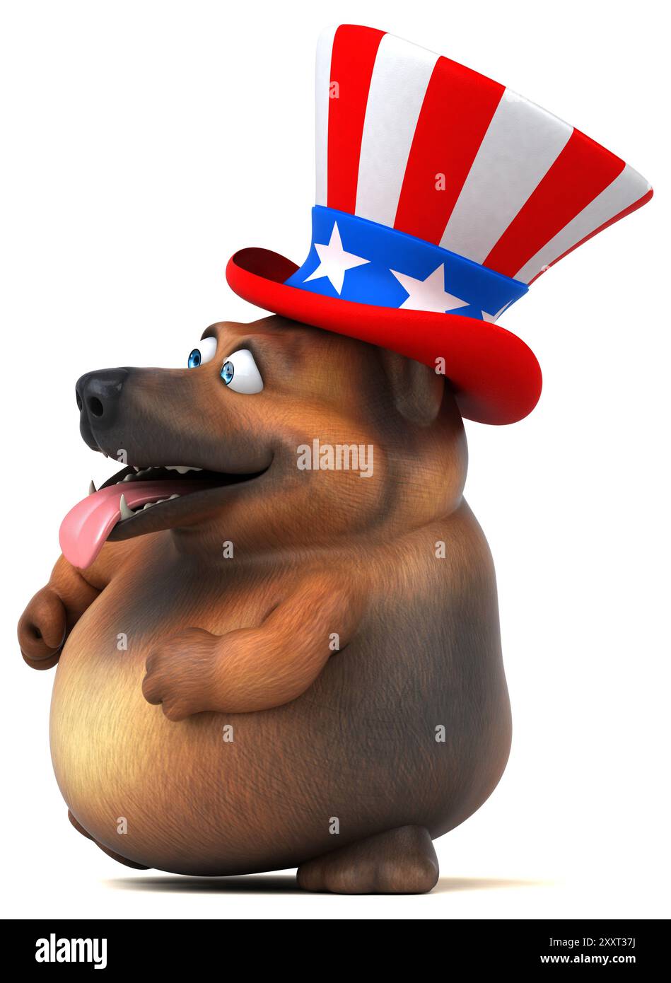 Fun 3D cartoon german shepherd dog with an uncle sam hat Stock Photo ...