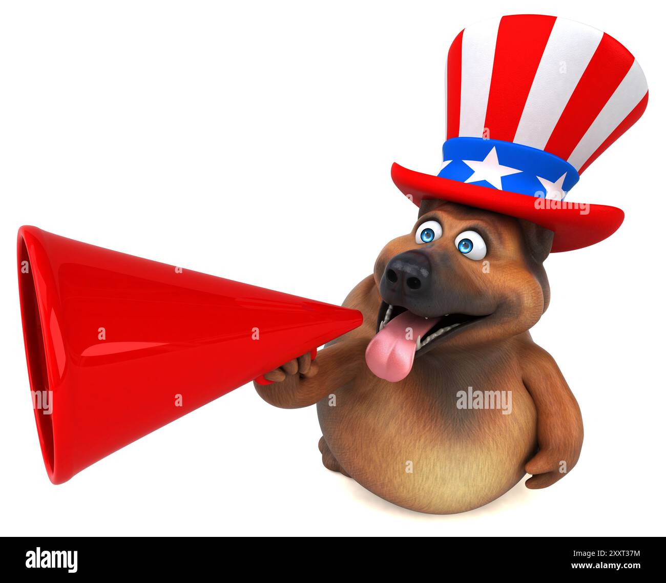 Fun 3D cartoon german shepherd dog with an uncle sam hat Stock Photo ...