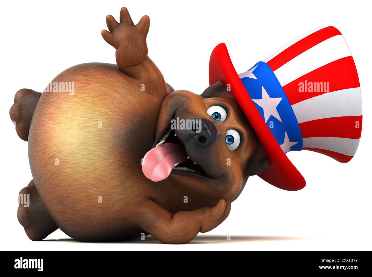 Fun 3D cartoon german shepherd dog with an uncle sam hat Stock Photo ...
