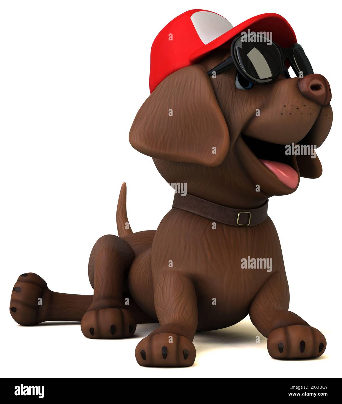 Fun 3D cartoon white Labrador retriever Stock Photo - Alamy