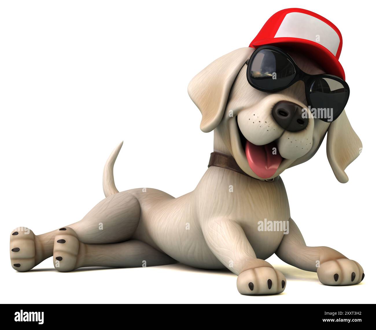 Fun 3D cartoon white Labrador retriever Stock Photo - Alamy