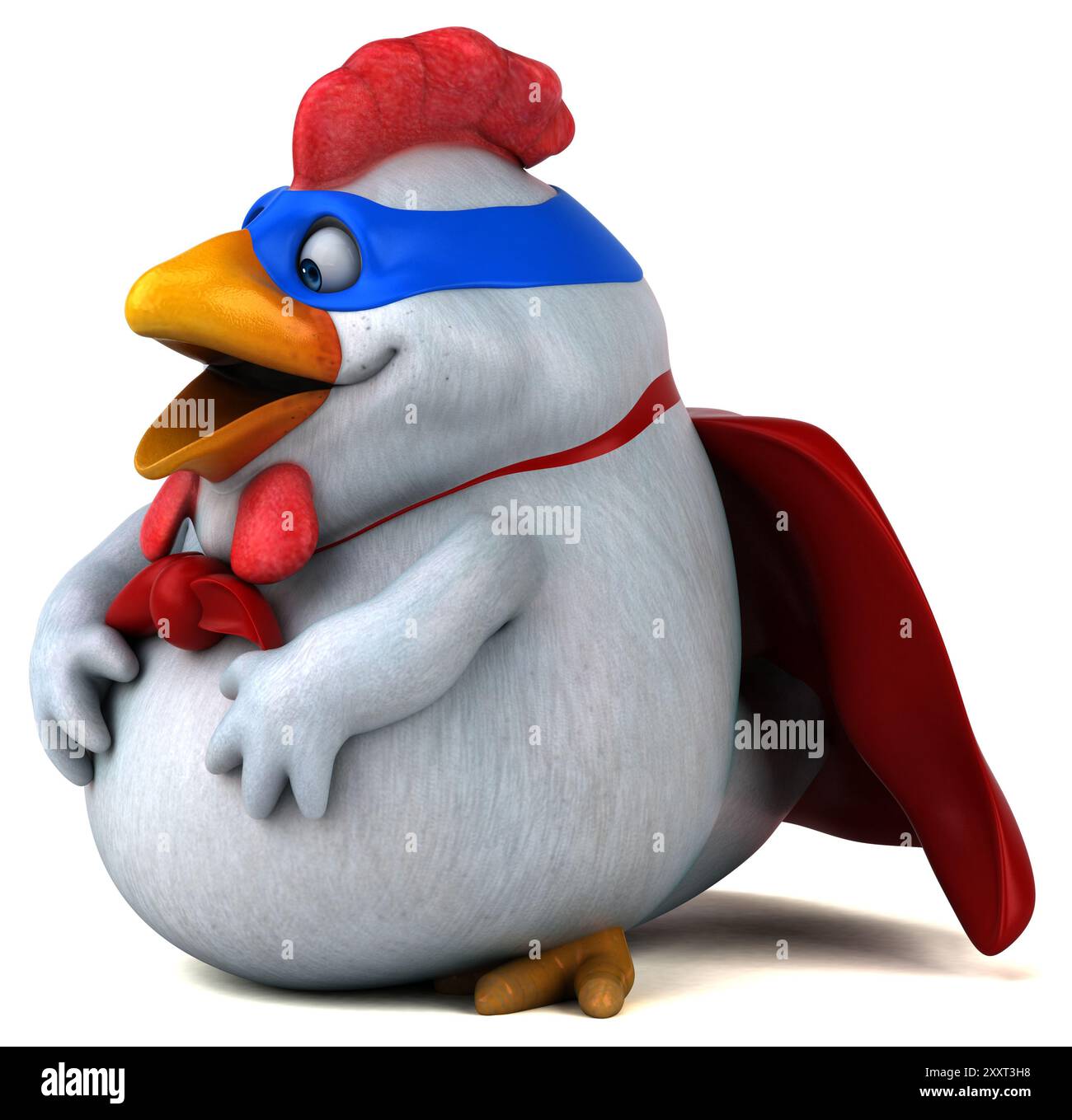 Fun 3D cartoon illustration of a chicken superhero Stock Photo - Alamy